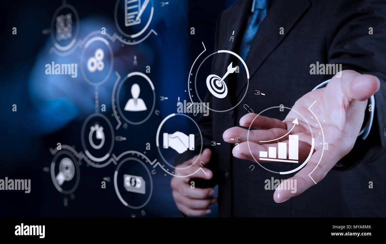 Business process management with workflow automation diagram and gears ...