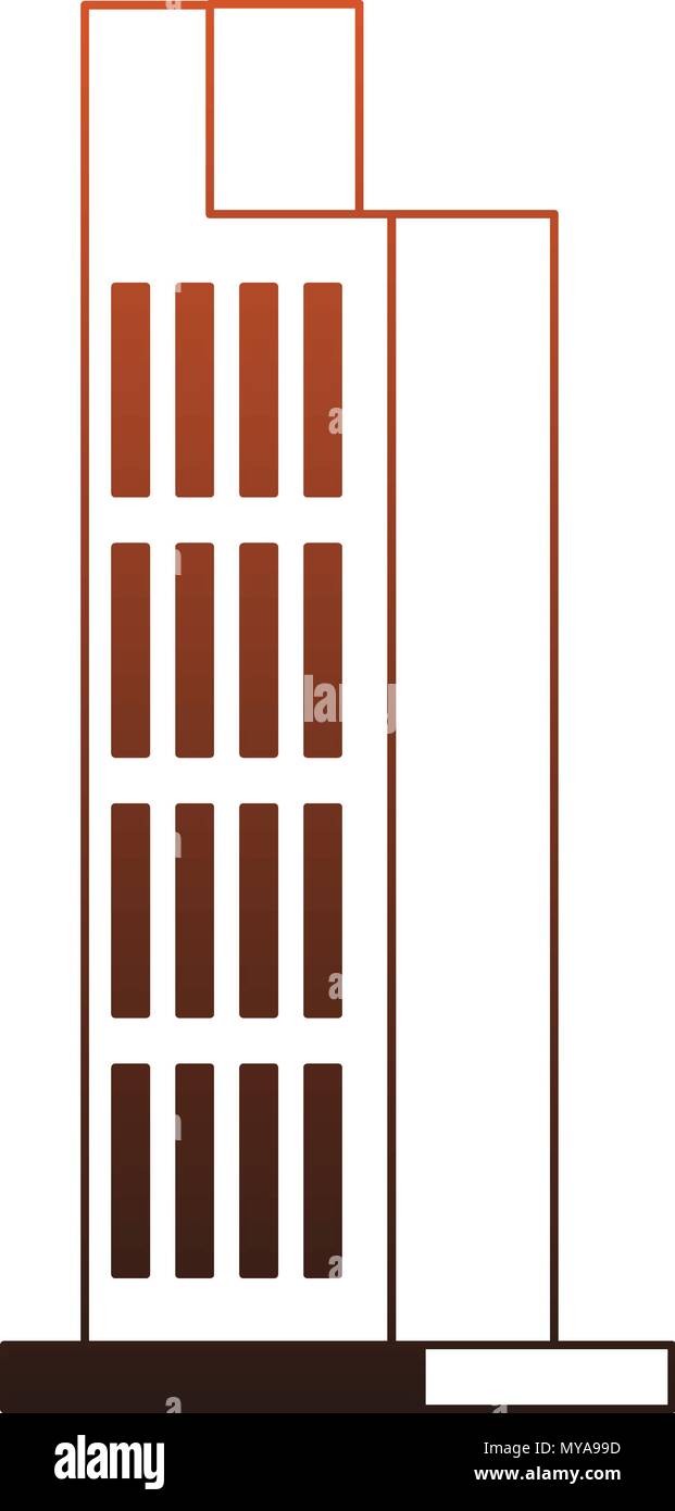 Urban building isolated red lines Stock Vector Image & Art - Alamy