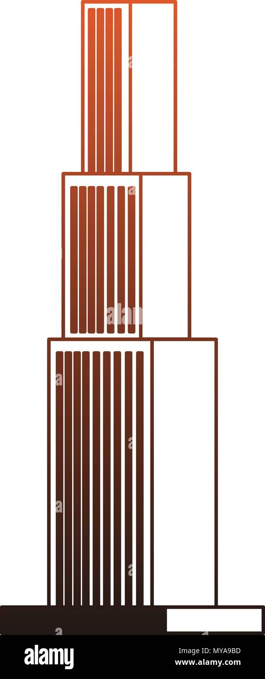 Urban building isolated red lines Stock Vector Image & Art - Alamy