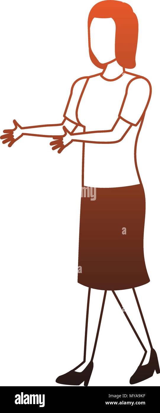 Woman walking cartoon red lines Stock Vector Image & Art - Alamy