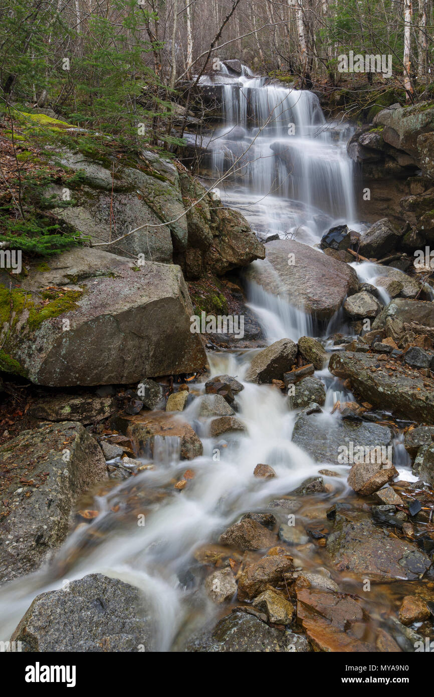 A seasonal waterfall in an old landslide path on the western flank of ...