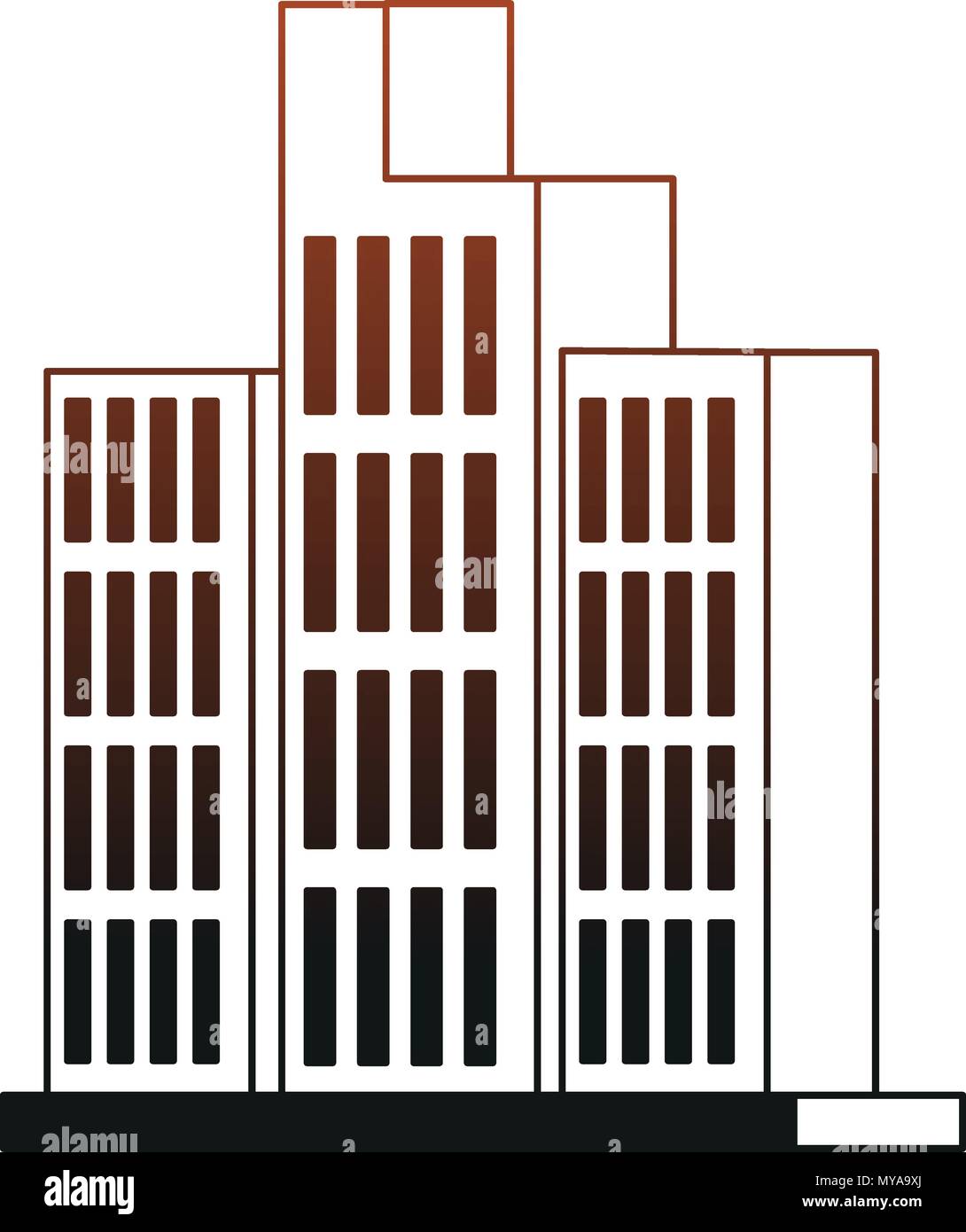 Urban buildings isolated red lines Stock Vector Image & Art - Alamy