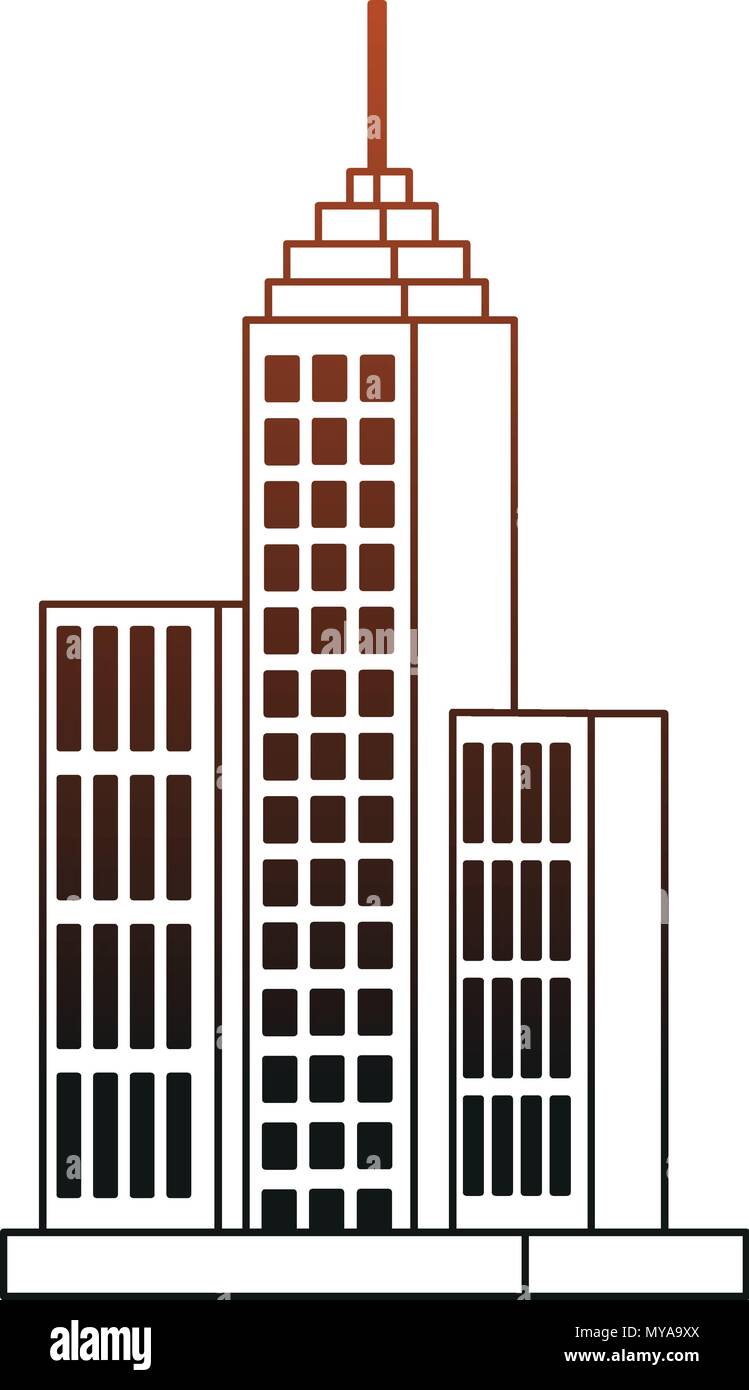 Urban buildings isolated red lines Stock Vector Image & Art - Alamy