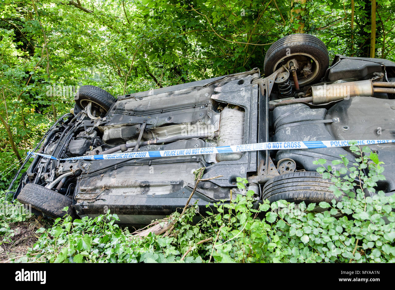 Over turned car hi-res stock photography and images - Alamy