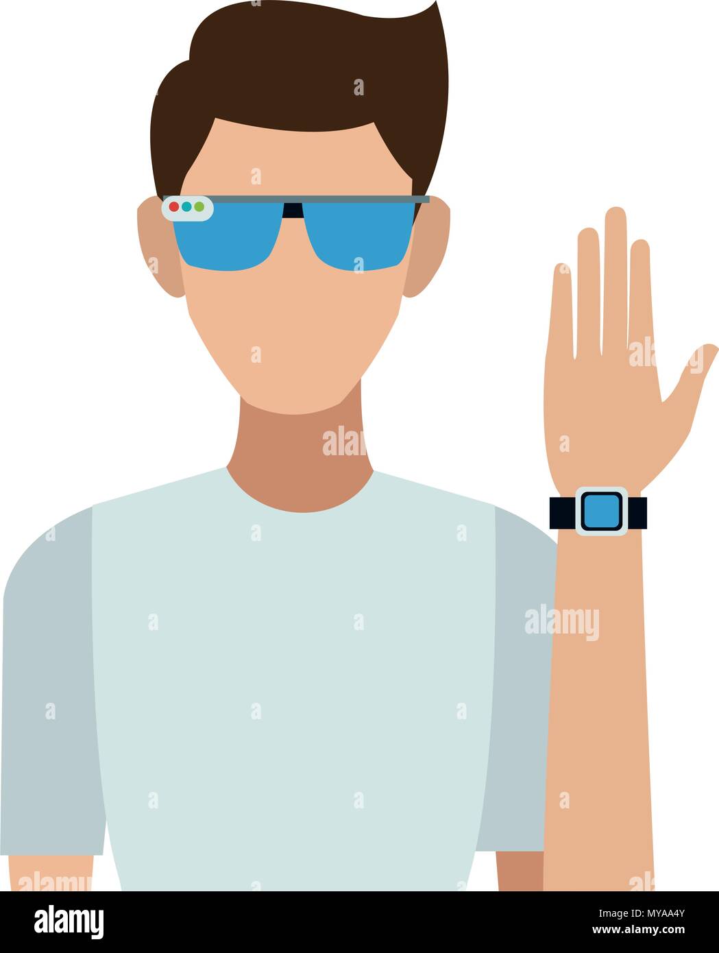 Man using wearable technology Stock Vector Image & Art - Alamy