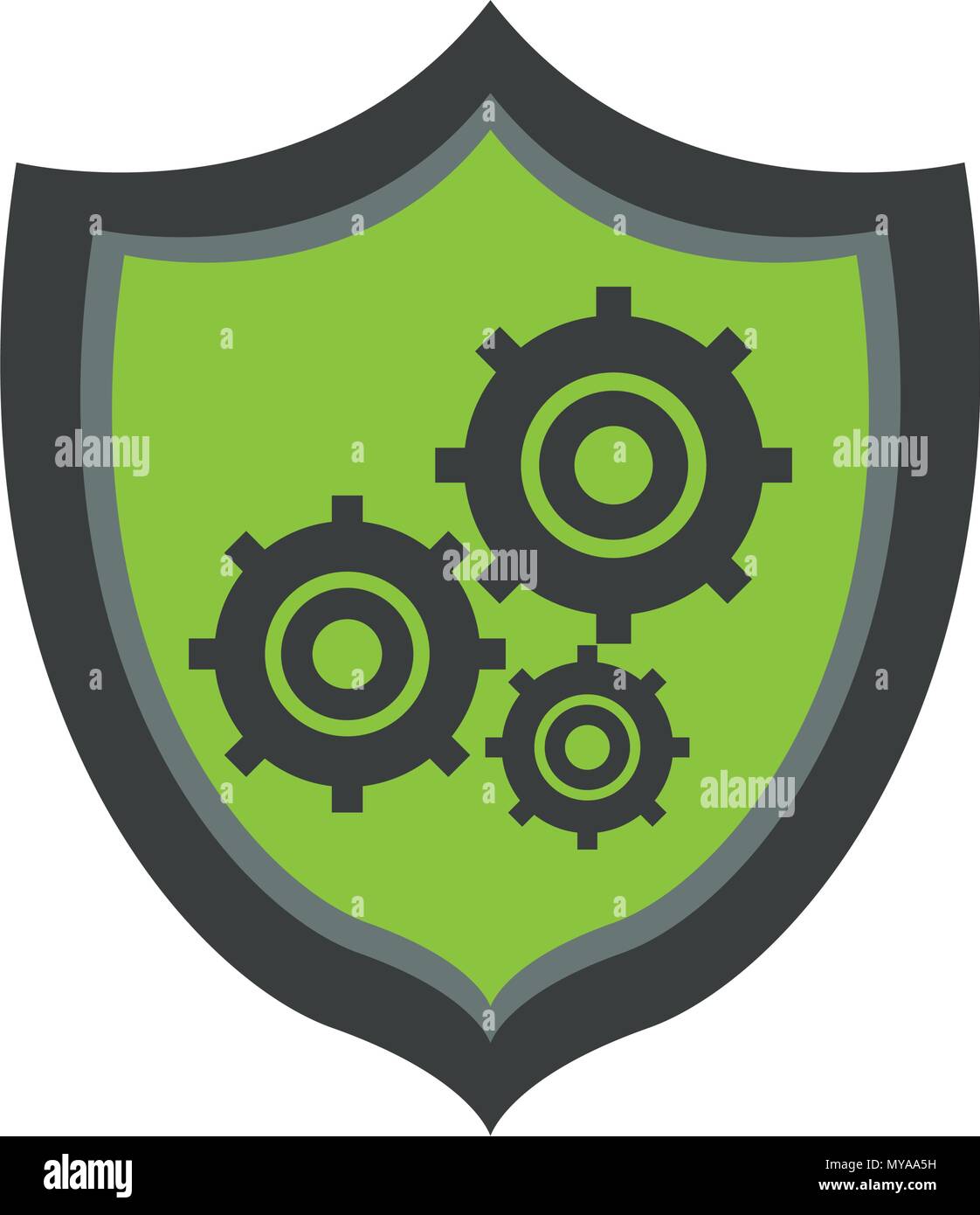 Shield with gears Stock Vector Image & Art - Alamy