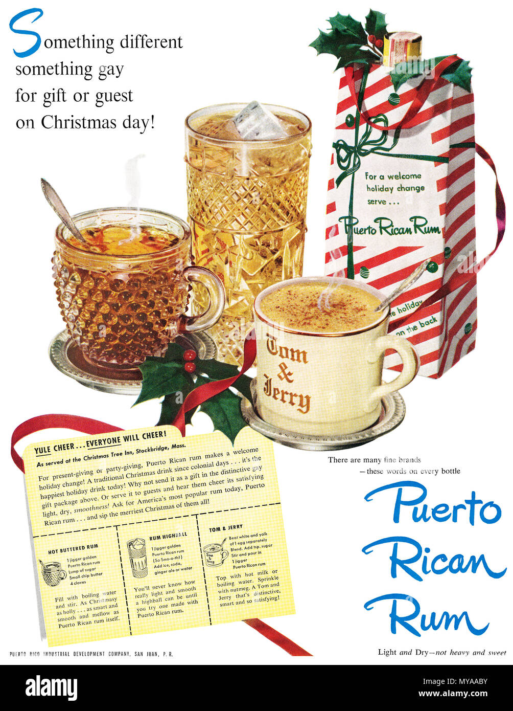 1950 U.S. Christmas advertisement for Puerto Rican Rum Stock Photo - Alamy