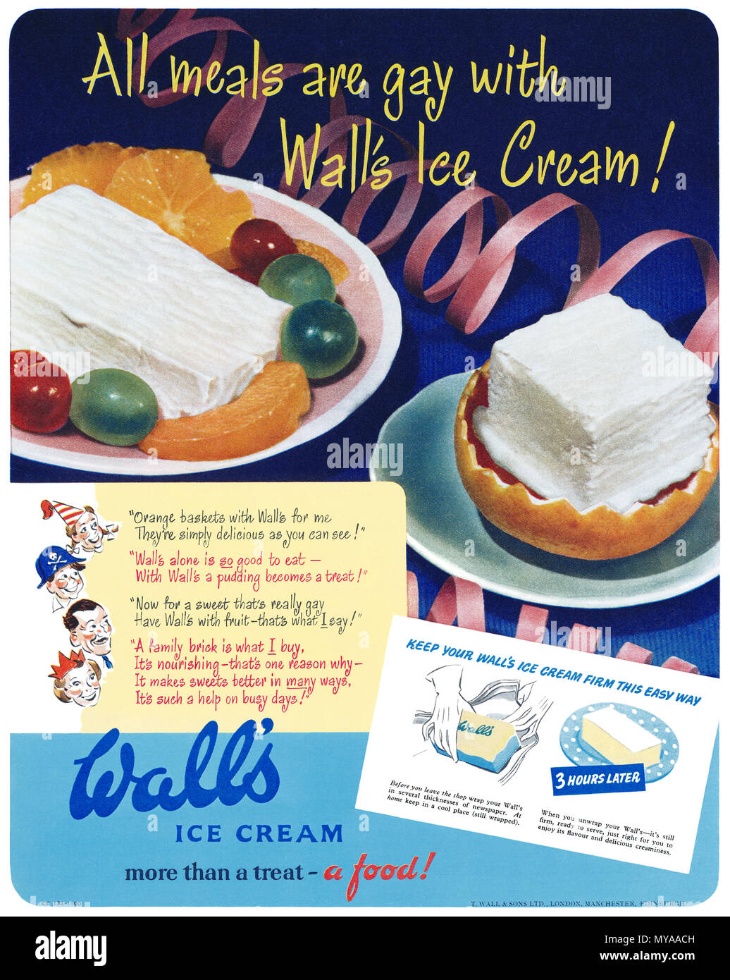 Vintage advertising for ice cream hi-res stock photography and images ...