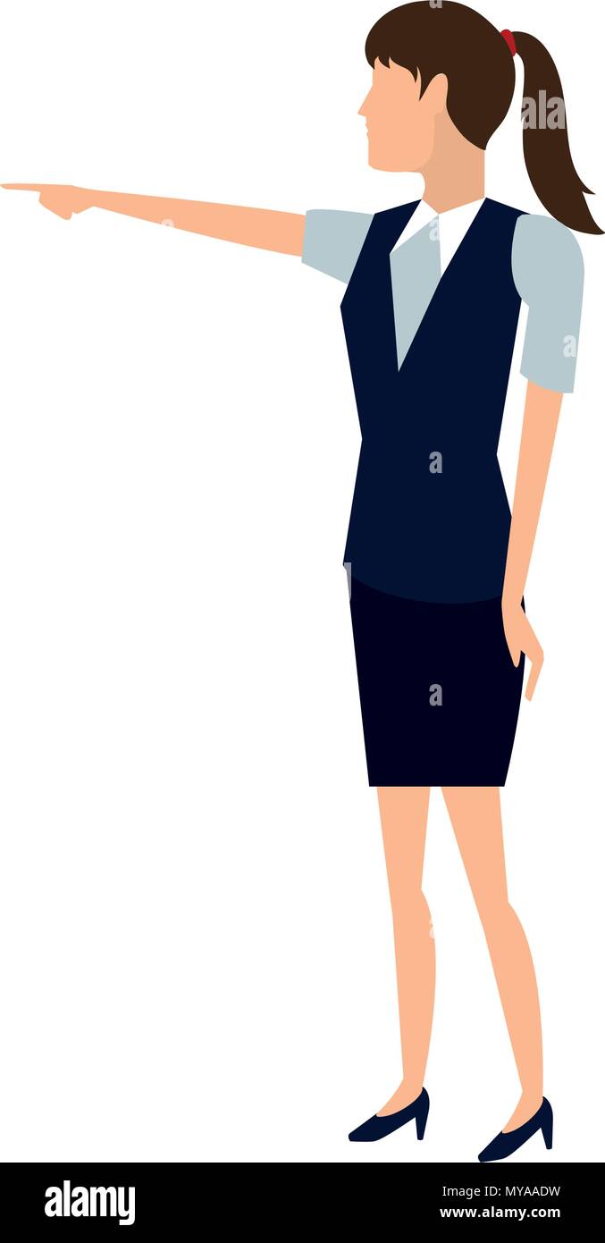 Cartoon girl pointing hand Cut Out Stock Images & Pictures - Alamy