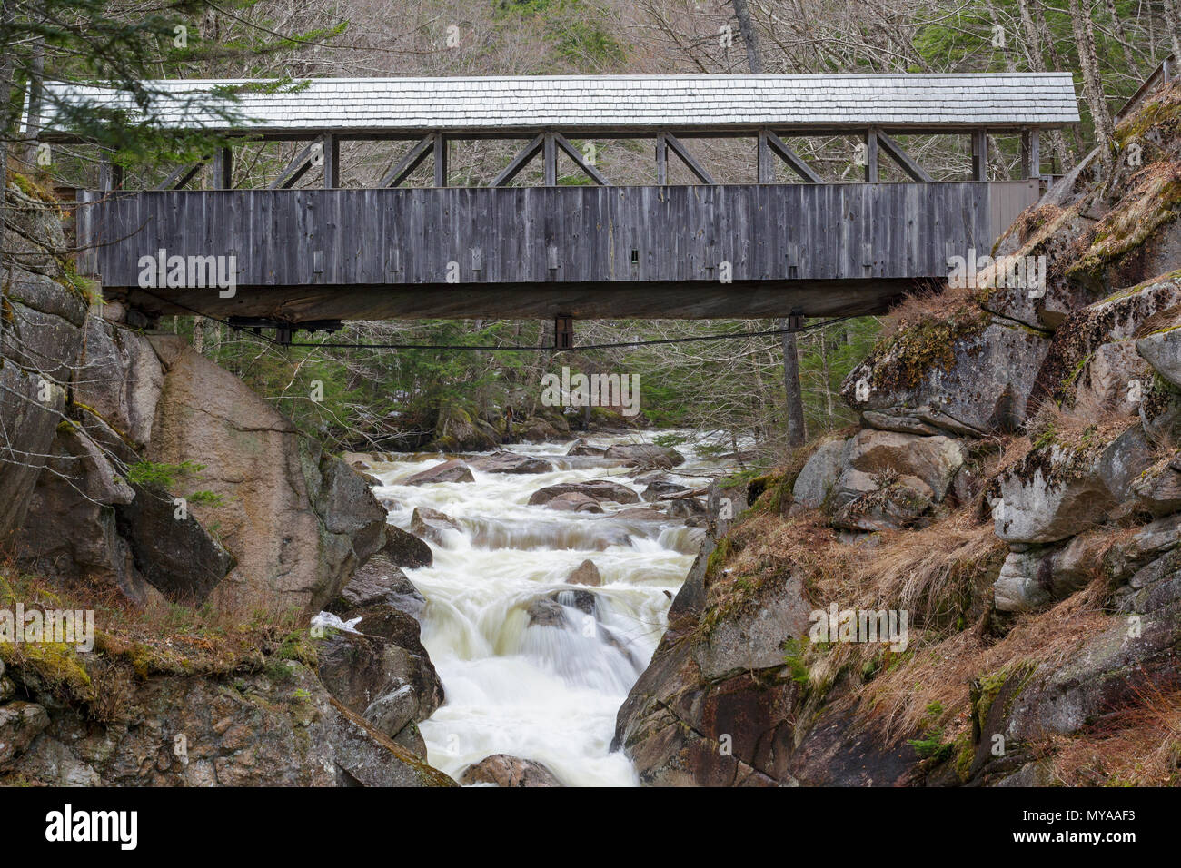 Sentinel Pine Covered Bridge in Lincoln, New Hampshire during the ...
