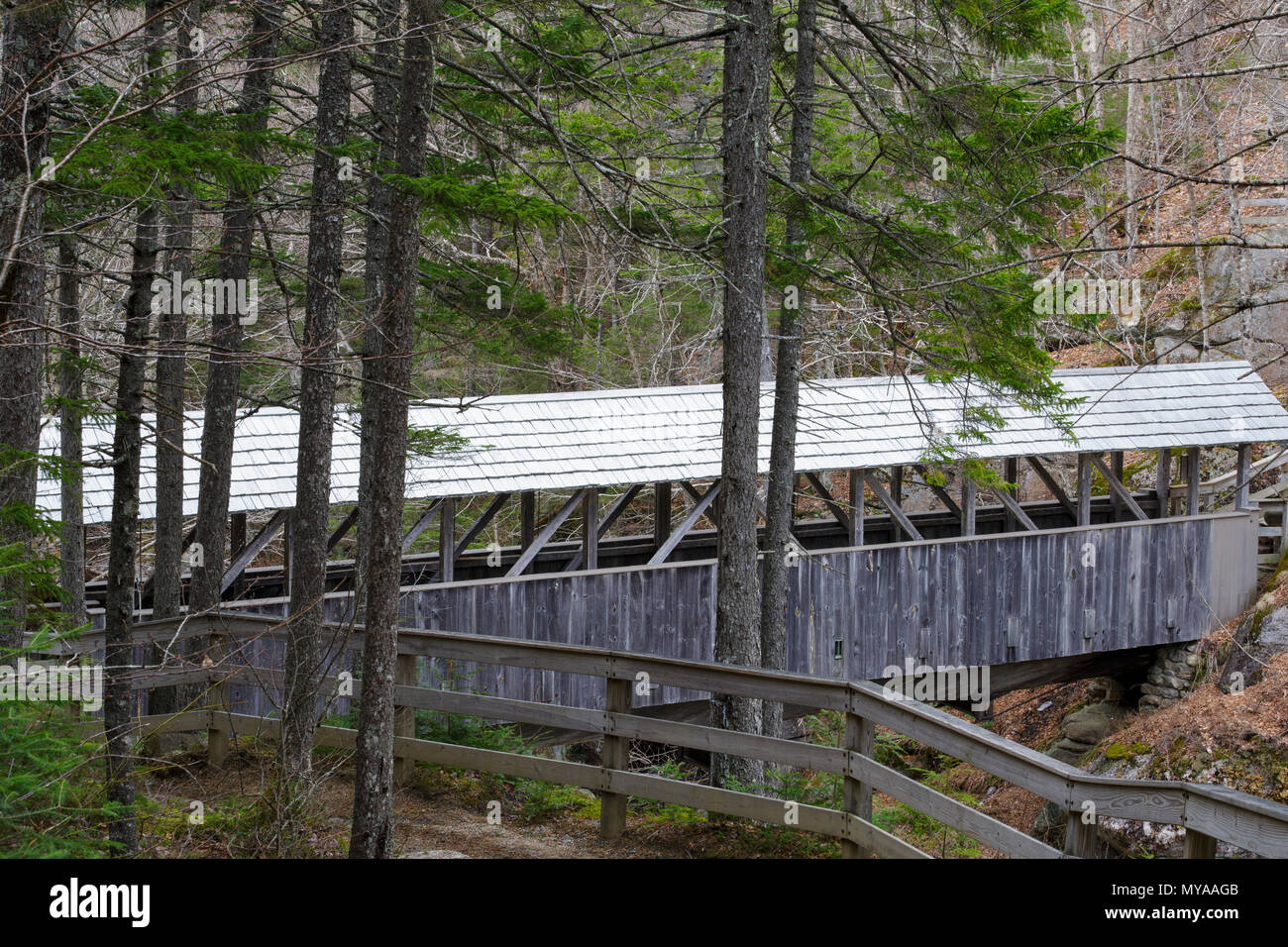 Sentinel Pine Covered Bridge in Lincoln, New Hampshire during the ...