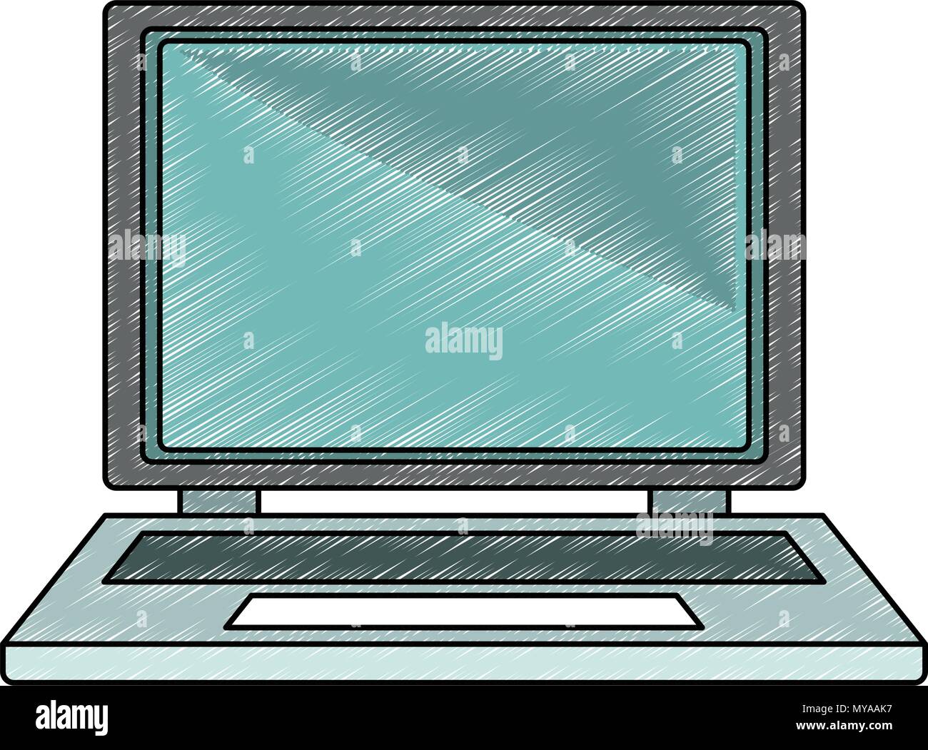 Laptop computer technology scribble Stock Vector Image & Art - Alamy