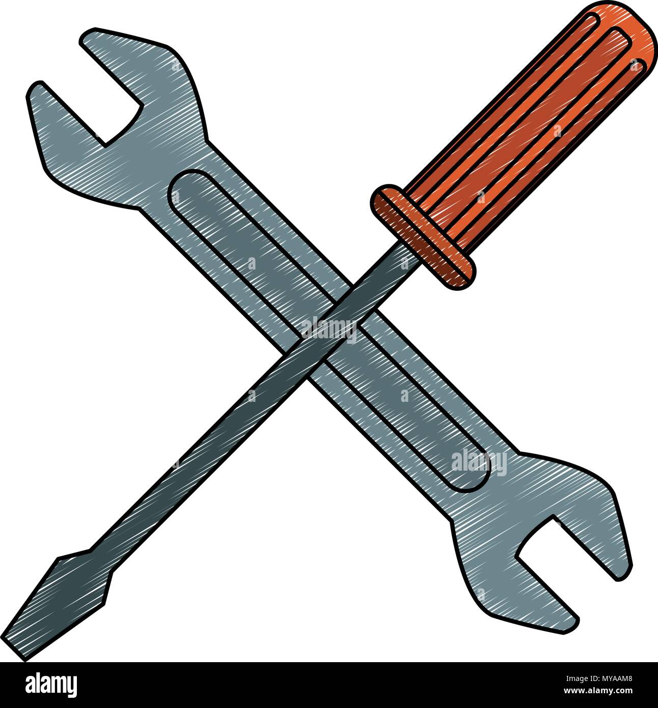Tools crossed symbol scribble Stock Vector Image & Art - Alamy