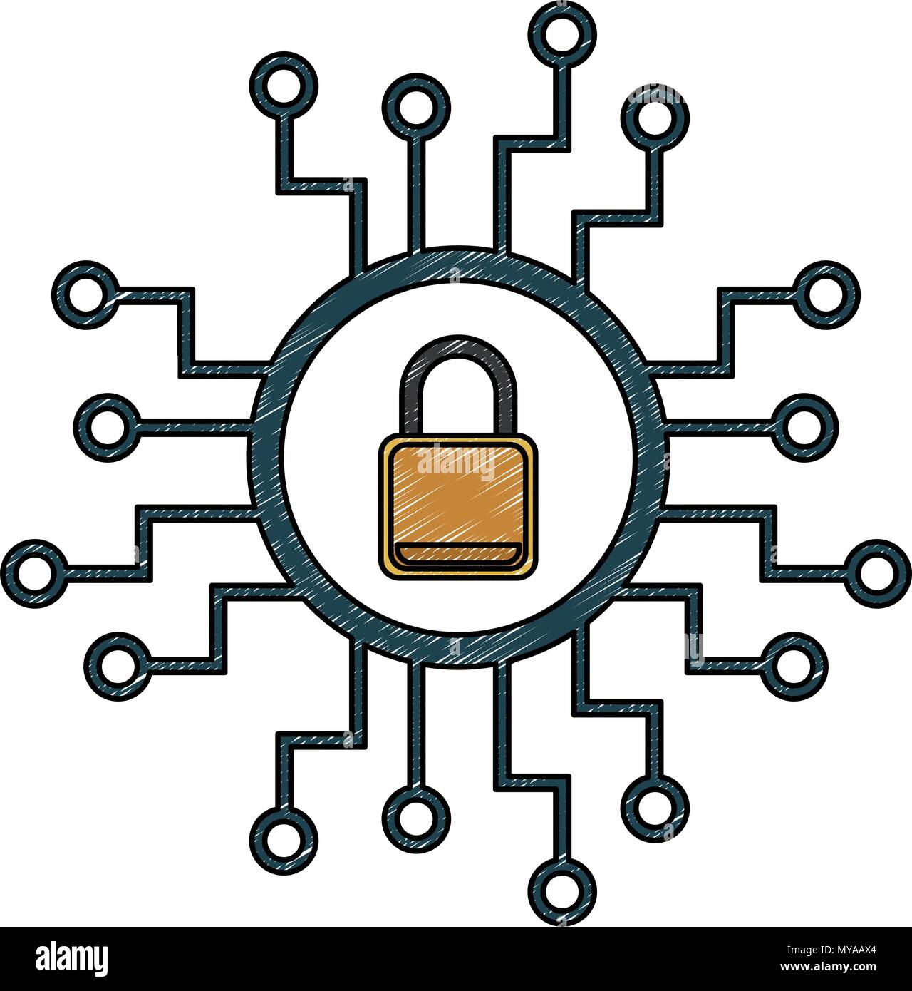 Security system symbol scribble Stock Vector Image & Art - Alamy