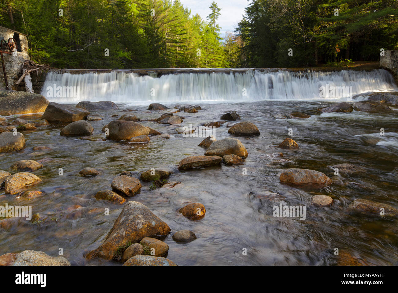 Parker's Dam along the Pemigewasset River in North Woodstock, New ...