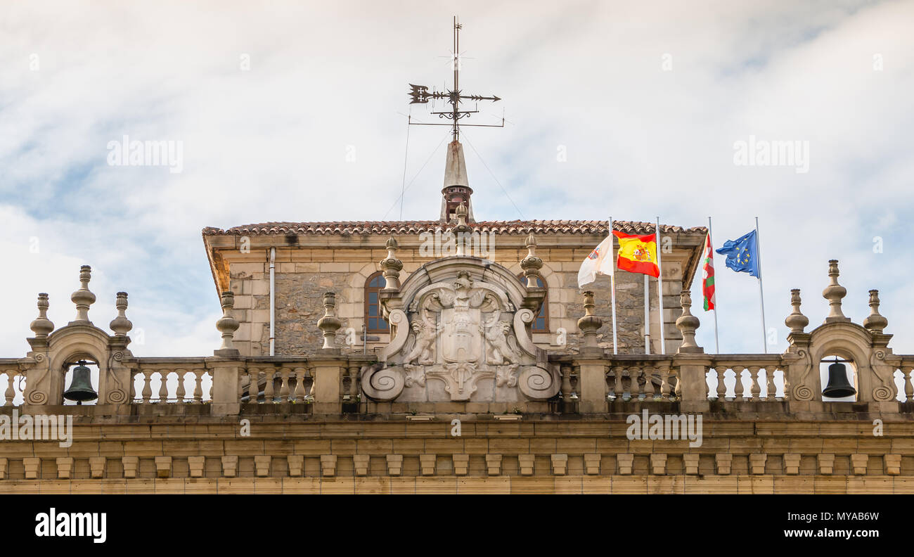 Irun, Spain - April 27, 2018: Architectural detail of City Hall of the ...
