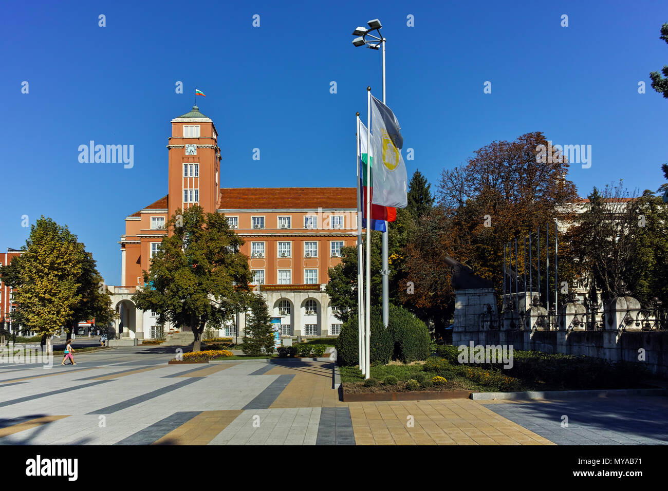 Old Building of Town Hall in the center of City of Pleven, Bulgaria ...