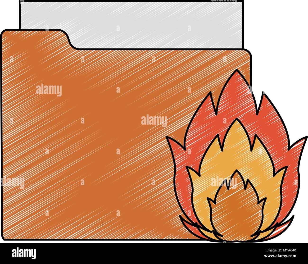 Folder with flamme scribble Stock Vector Image & Art - Alamy