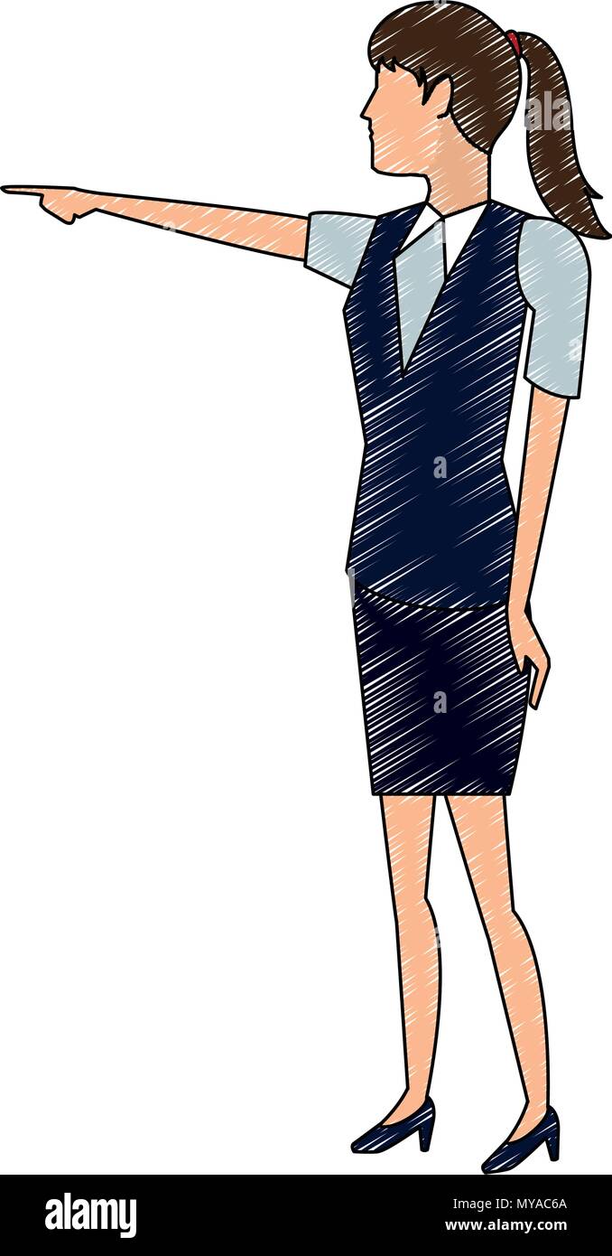 Cartoon girl pointing hand Cut Out Stock Images & Pictures - Alamy