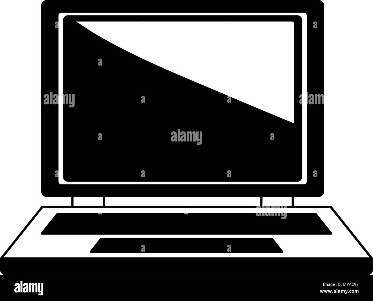 Laptop computer technology in black and white Stock Vector Image & Art ...