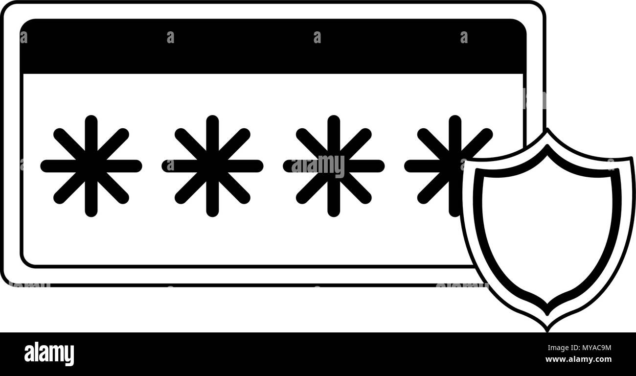 Password security system in black and white Stock Vector Image & Art ...