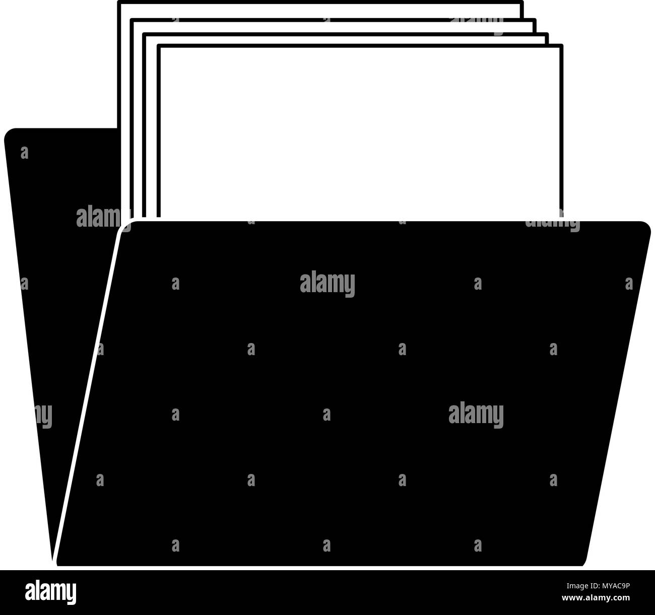 Folder with documents in black and white Stock Vector Image & Art - Alamy