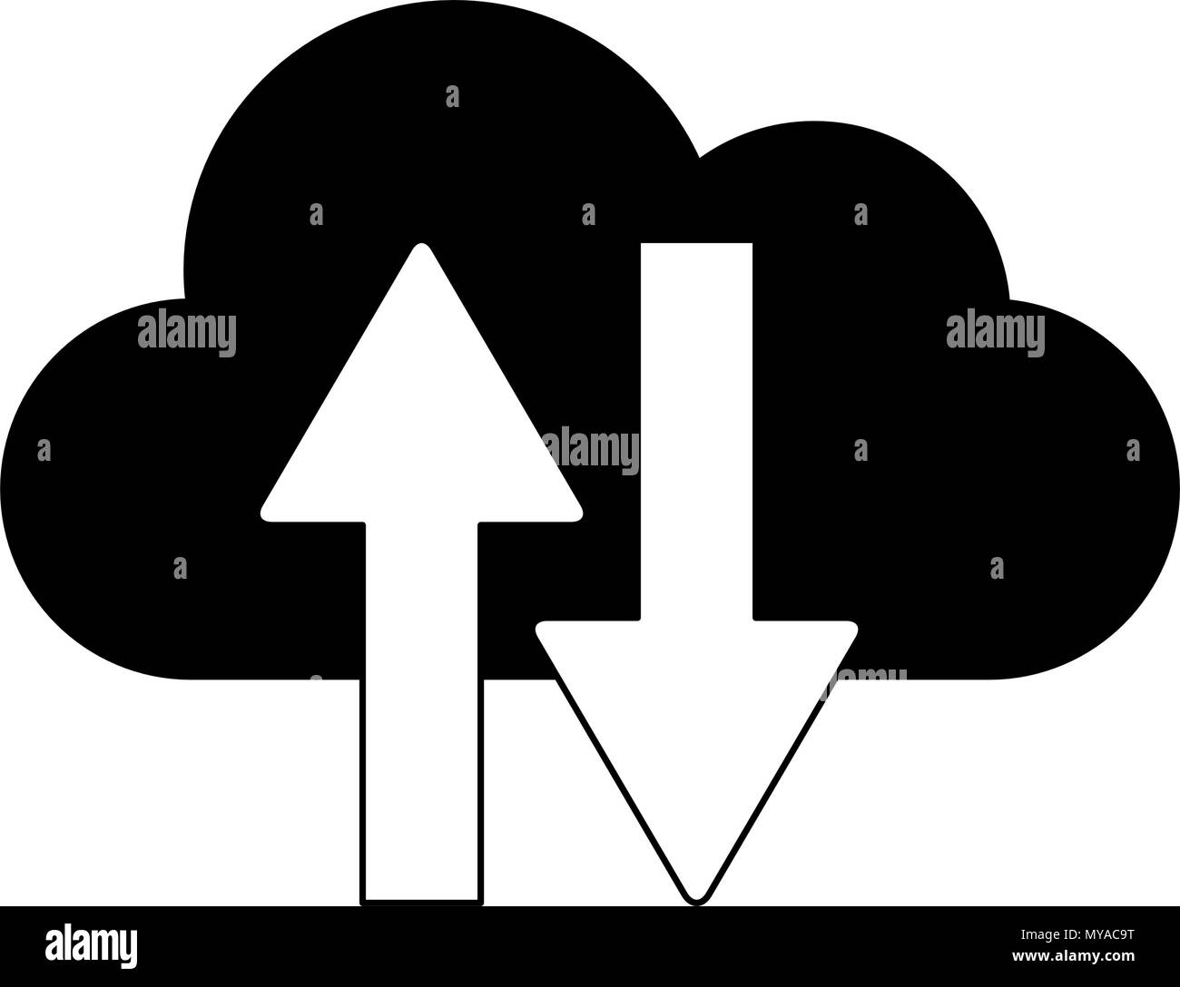 Cloud computing symbol in black and white Stock Vector Image & Art - Alamy