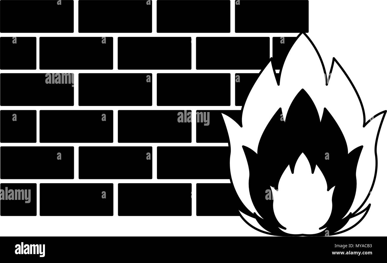 Firewall system technology in black and white Stock Vector Image & Art ...