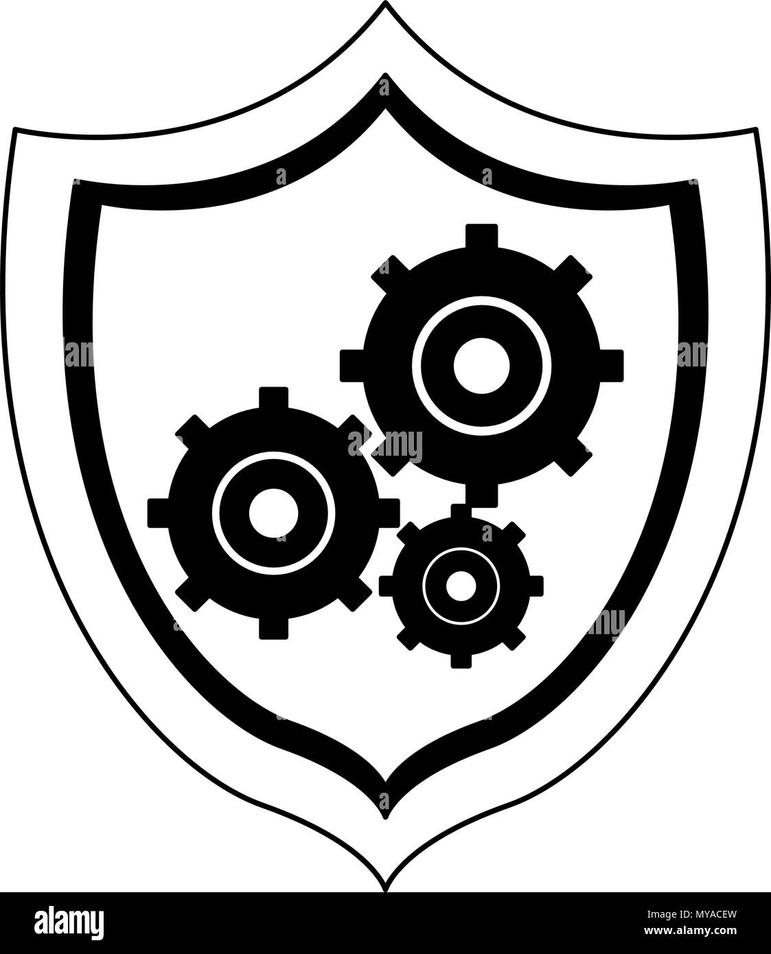 Gears in black design Stock Vector Images - Alamy