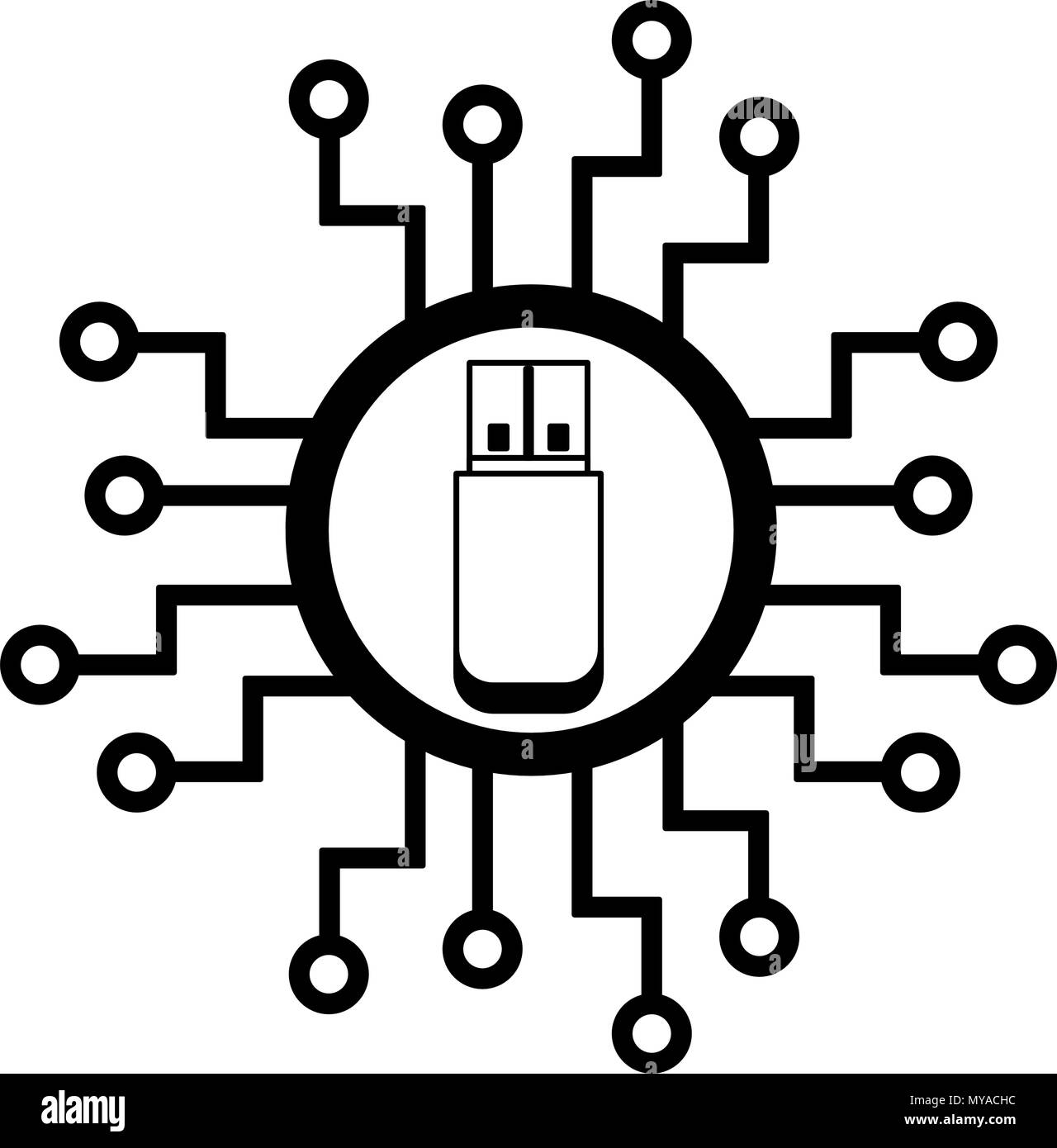 USB storage technology in black and white Stock Vector Image & Art - Alamy