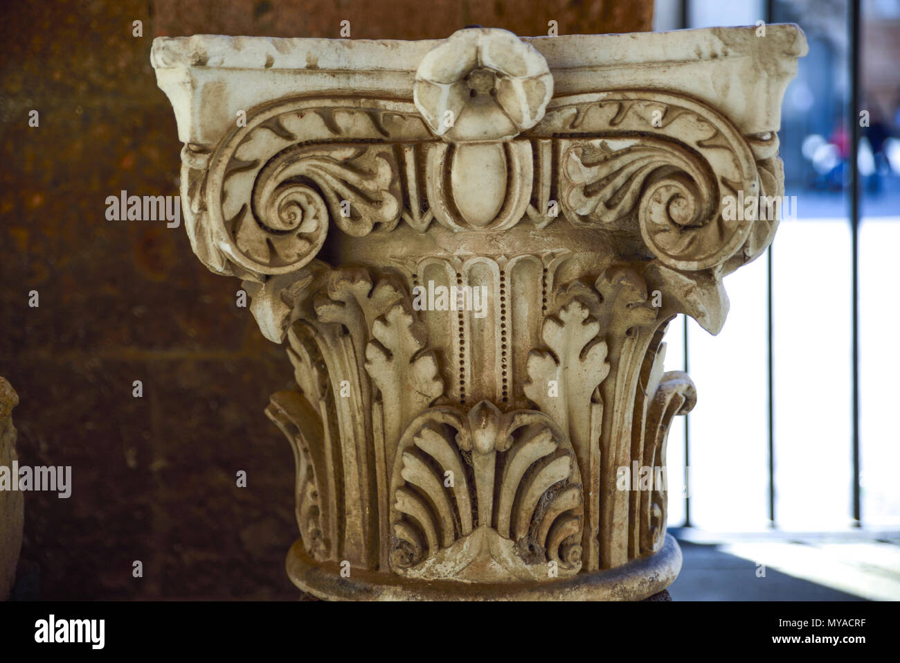 Archaeological find. Upper part (Capitello) of an ancient Etruscan ...