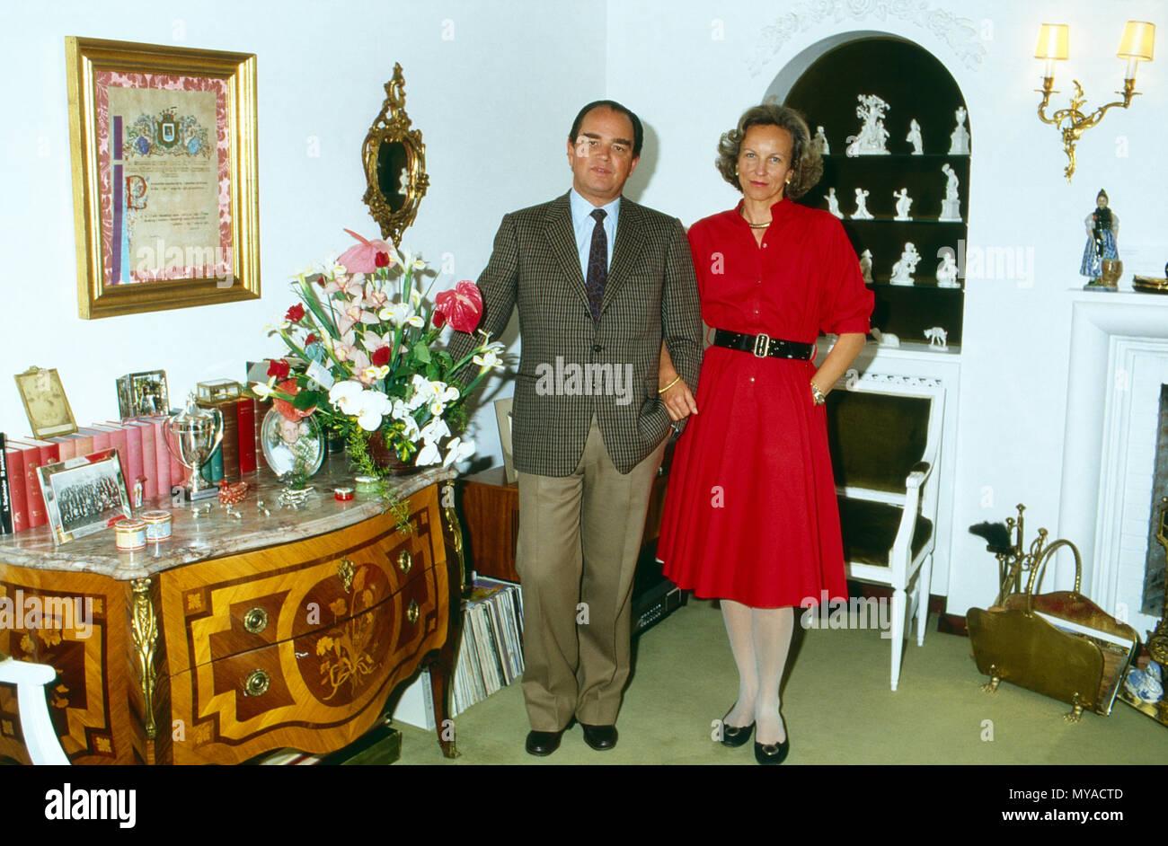 Marie Cecile (?) Prinzessin von Preußen, mit Ehemann, Deutschland 1989 ...