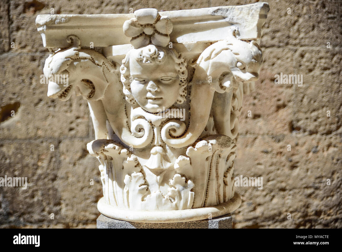 Archaeological find. Upper part (Capitello) of an ancient Etruscan ...