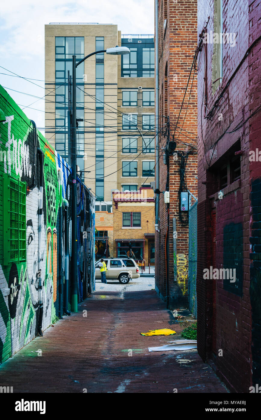 Alley with murals hi-res stock photography and images - Alamy
