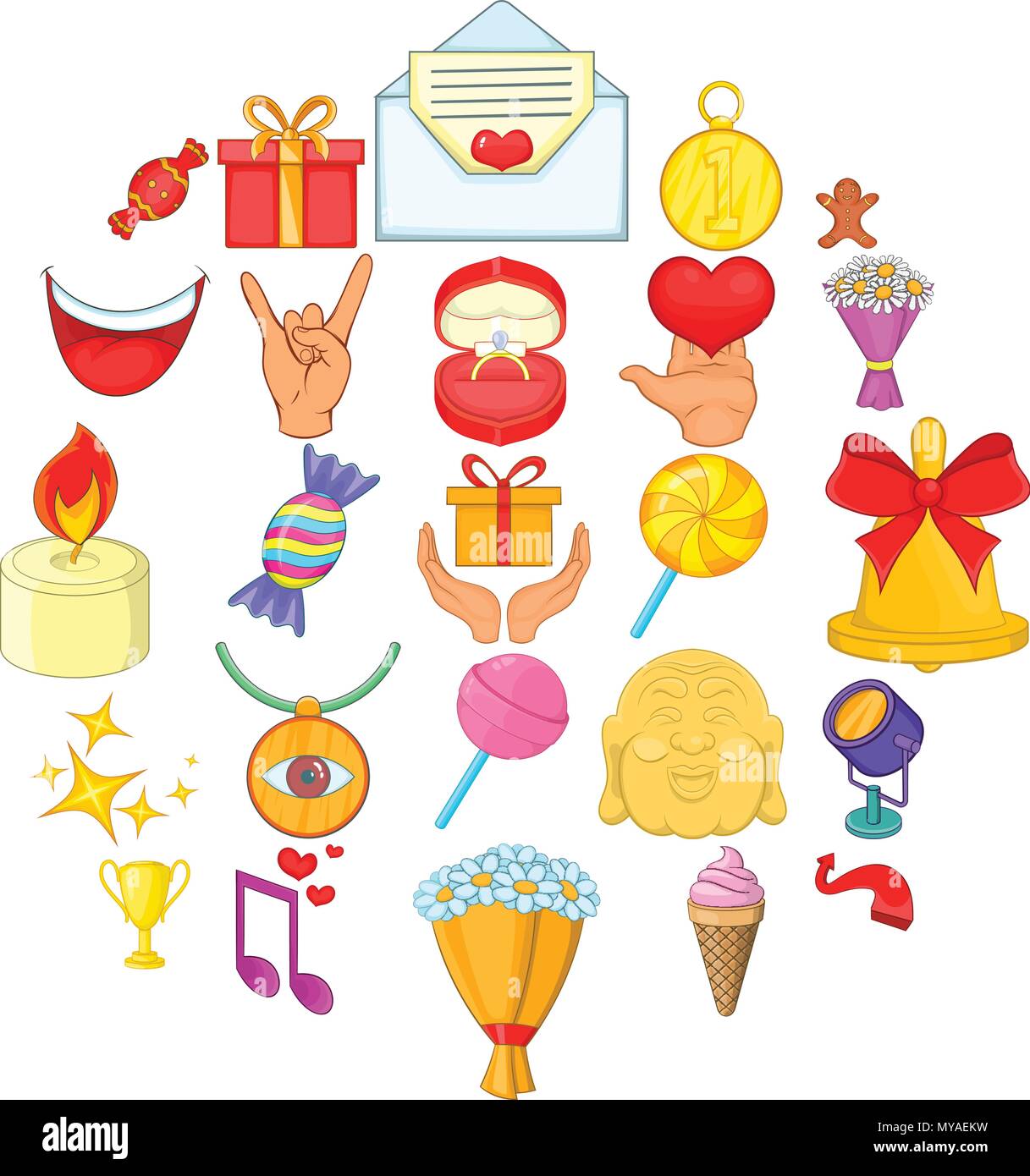 Gratification icons set, cartoon style Stock Vector Image & Art - Alamy