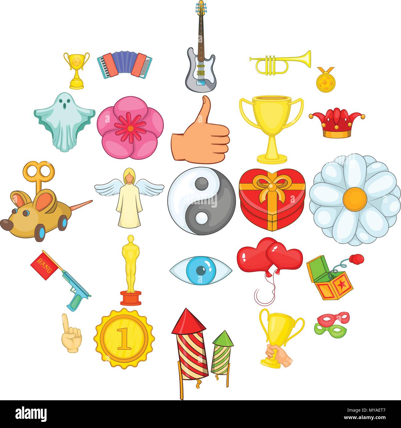 Enjoyment icons set, cartoon style Stock Vector Image & Art - Alamy