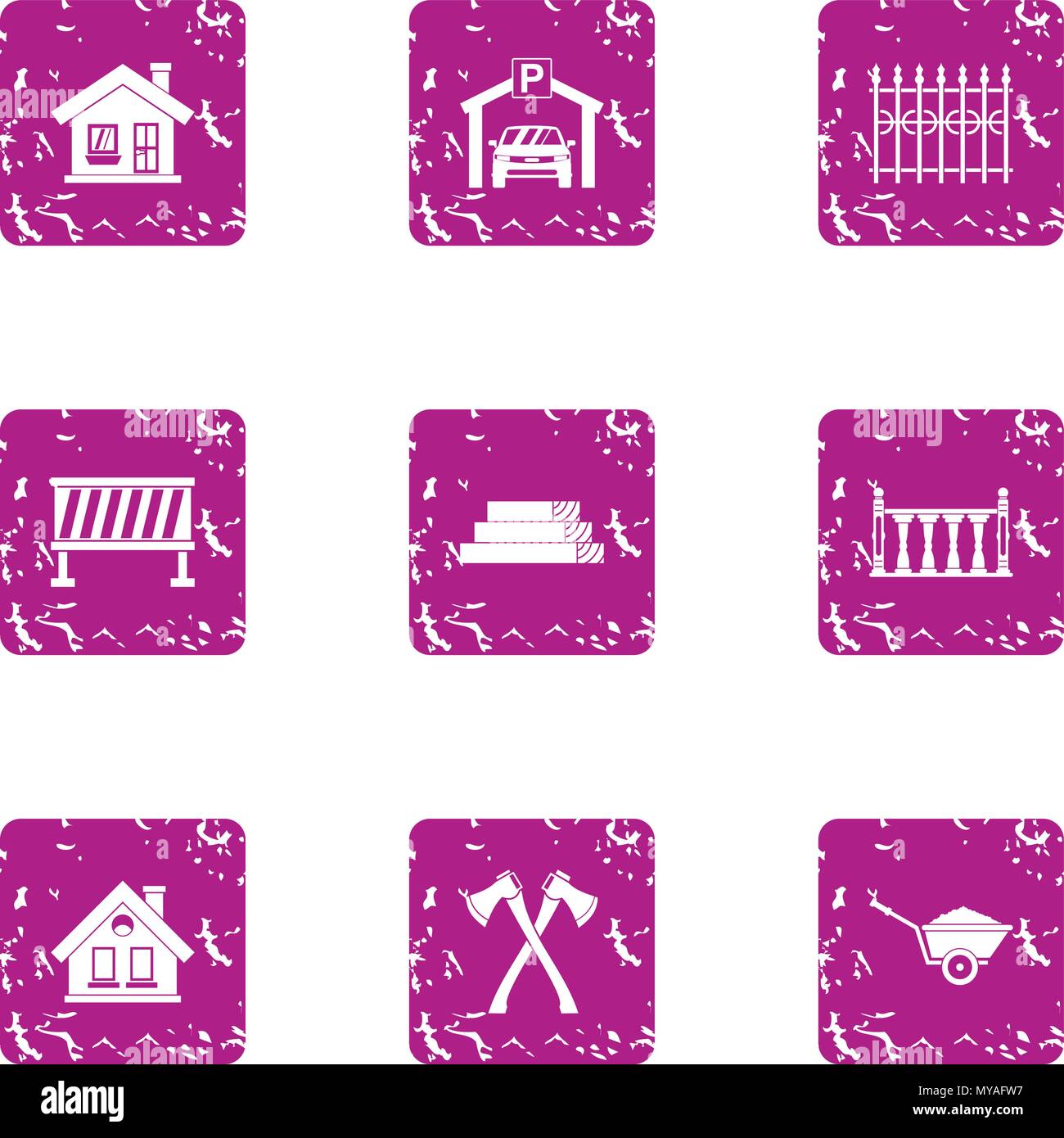 Industrial work icons set, grunge style Stock Vector Image & Art - Alamy