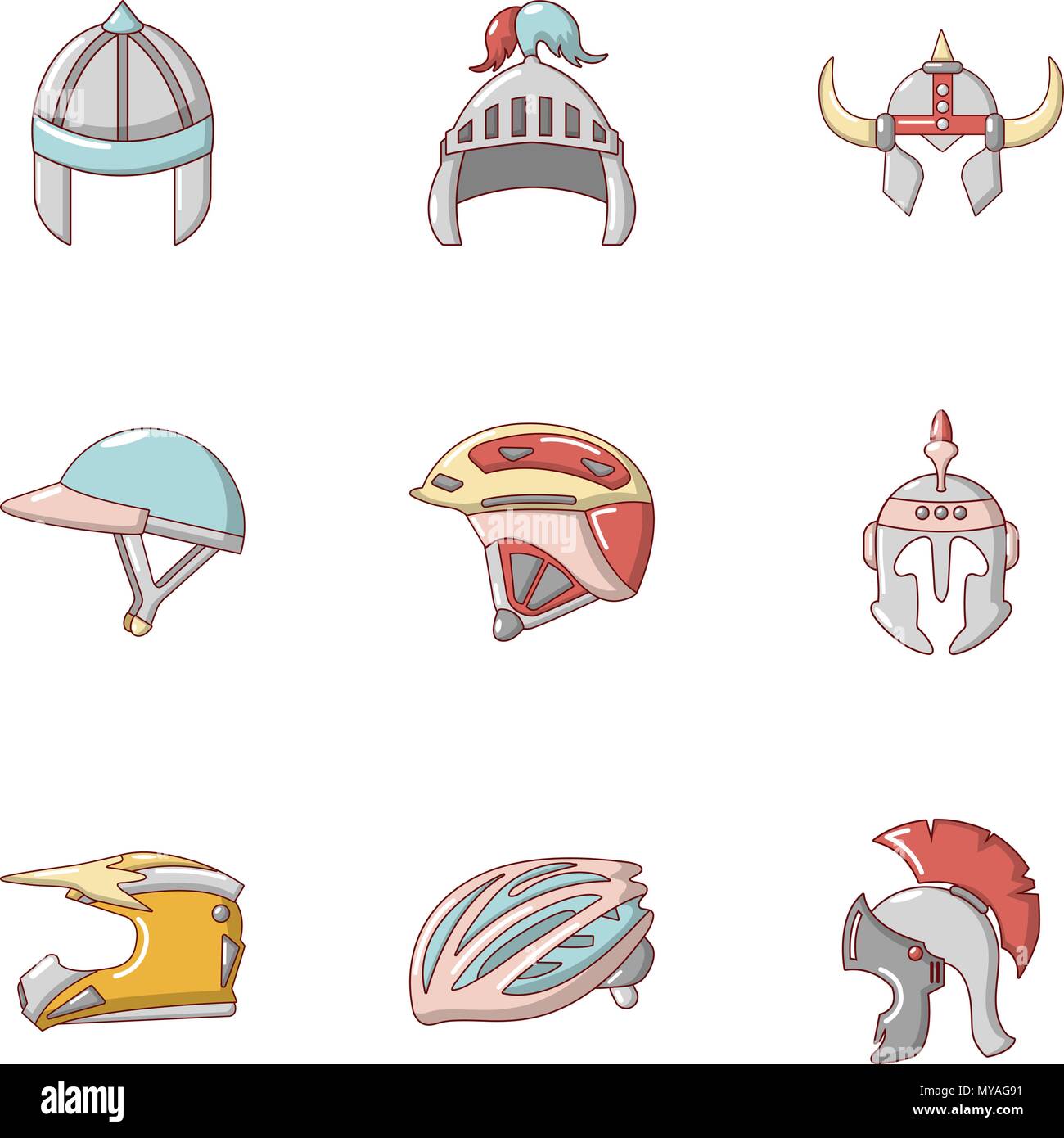 Headpiece icons set, cartoon style Stock Vector Image & Art - Alamy