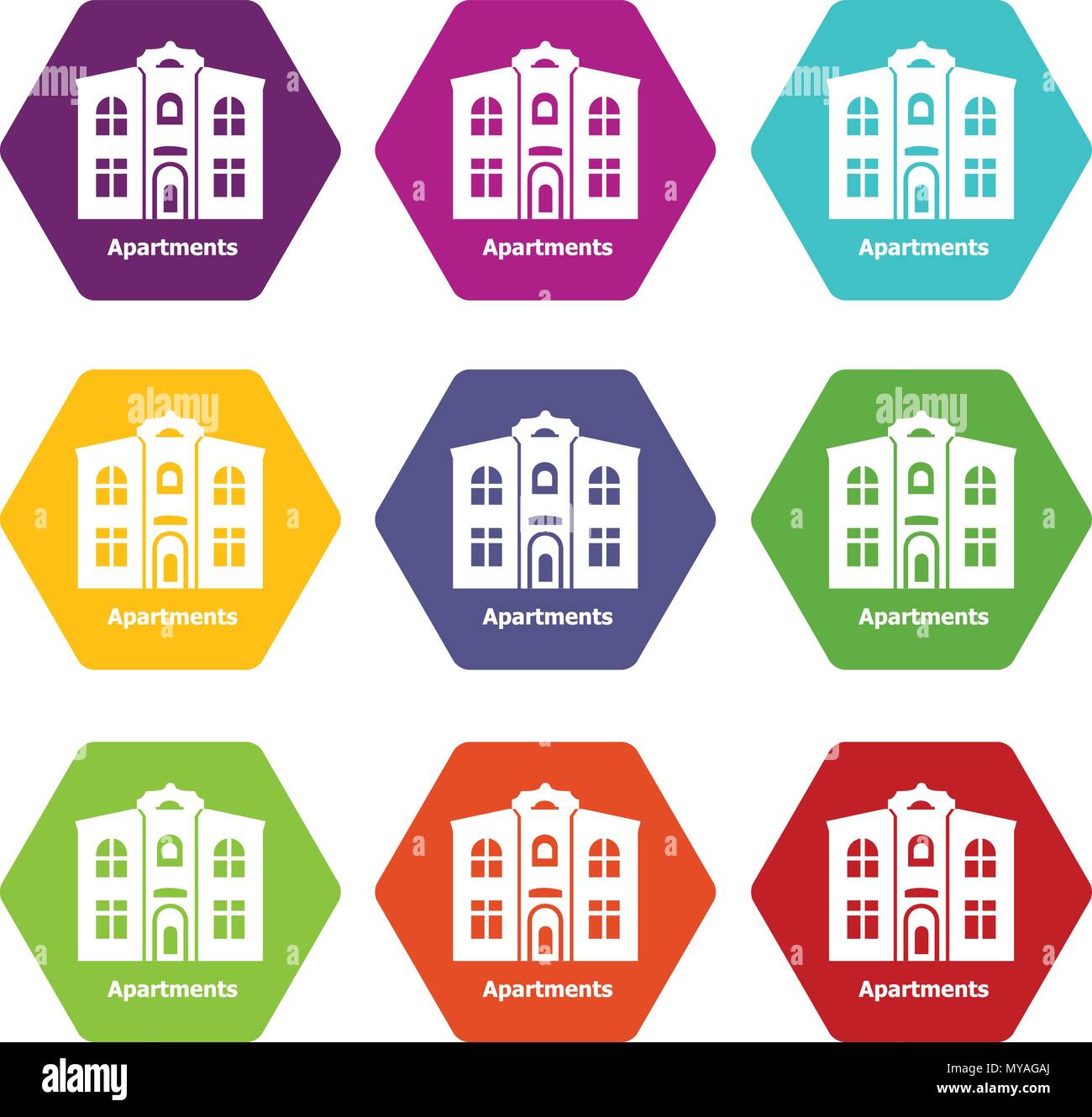 Apartments icons set 9 vector Stock Vector Image & Art - Alamy