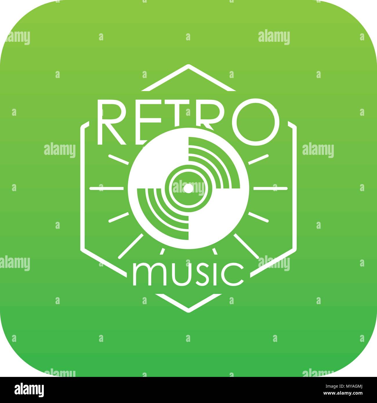 Retro music icon green vector Stock Vector Image & Art - Alamy