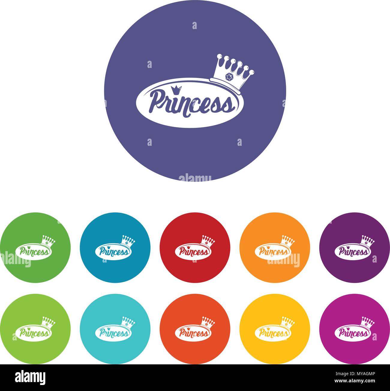 Word princess crown icons set vector color Stock Vector Image & Art - Alamy