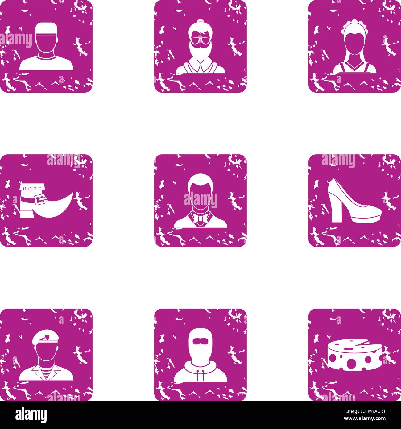 Genus icons set, grunge style Stock Vector Image & Art - Alamy