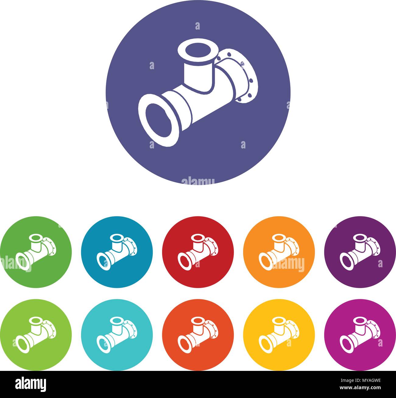 Tee pipe icons set vector color Stock Vector Image & Art - Alamy
