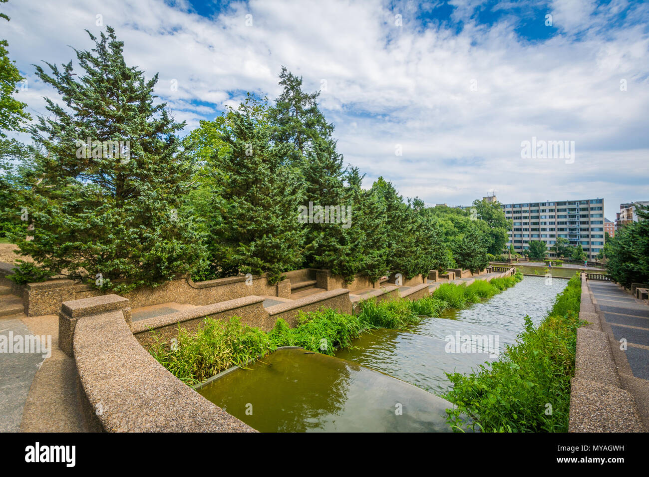 Cascading fountain at Meridian Hill Park, in Washington, DC Stock Photo ...