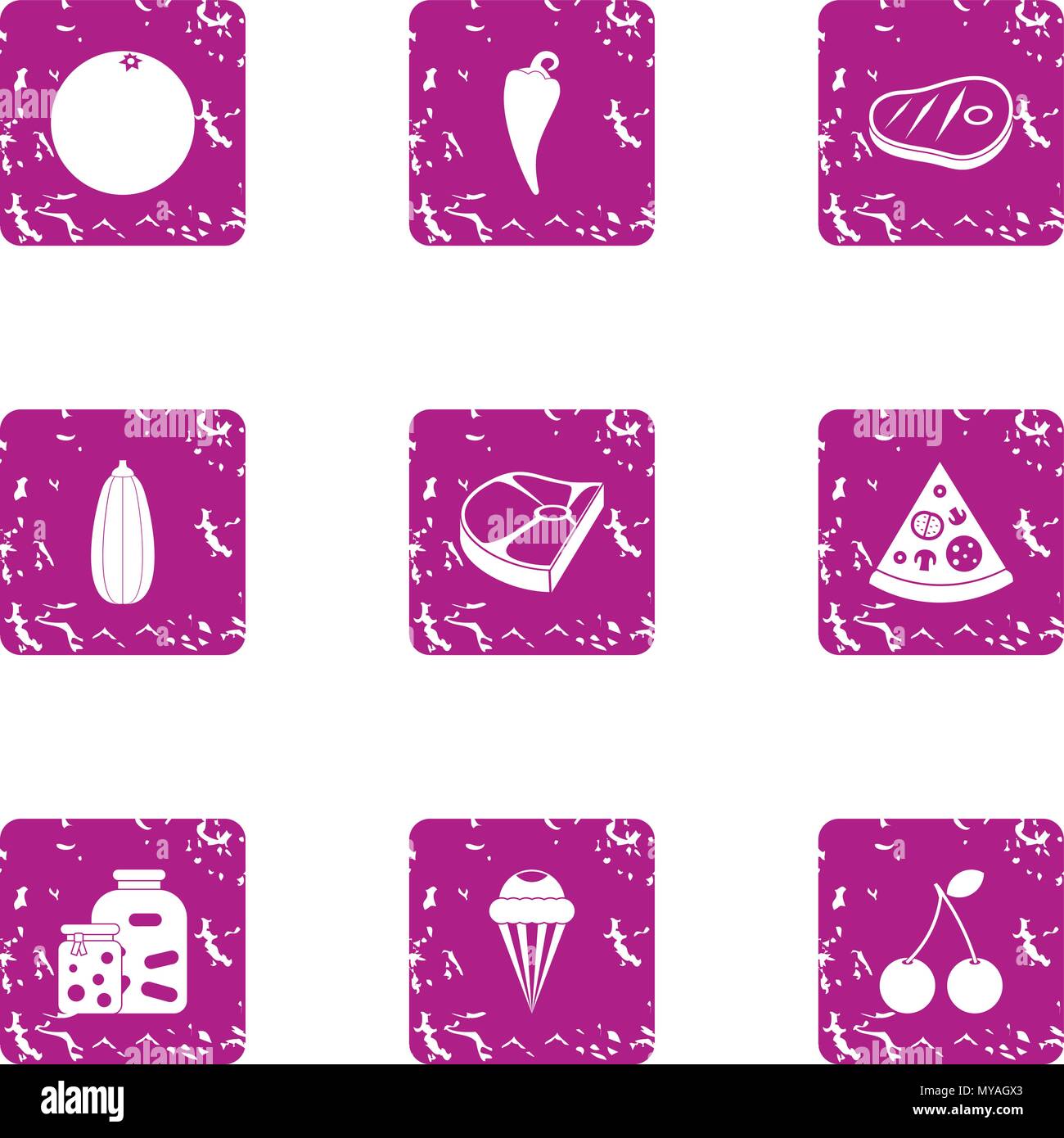 Viand icons set, grunge style Stock Vector Image & Art - Alamy