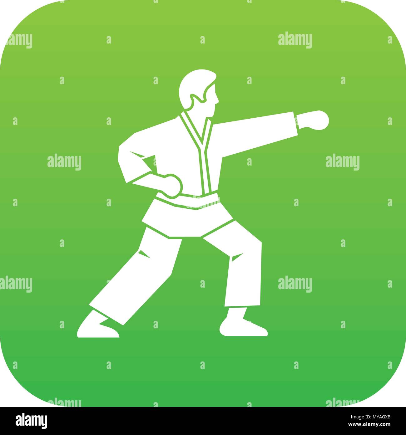 Aikido fighter icon digital green Stock Vector Image & Art - Alamy