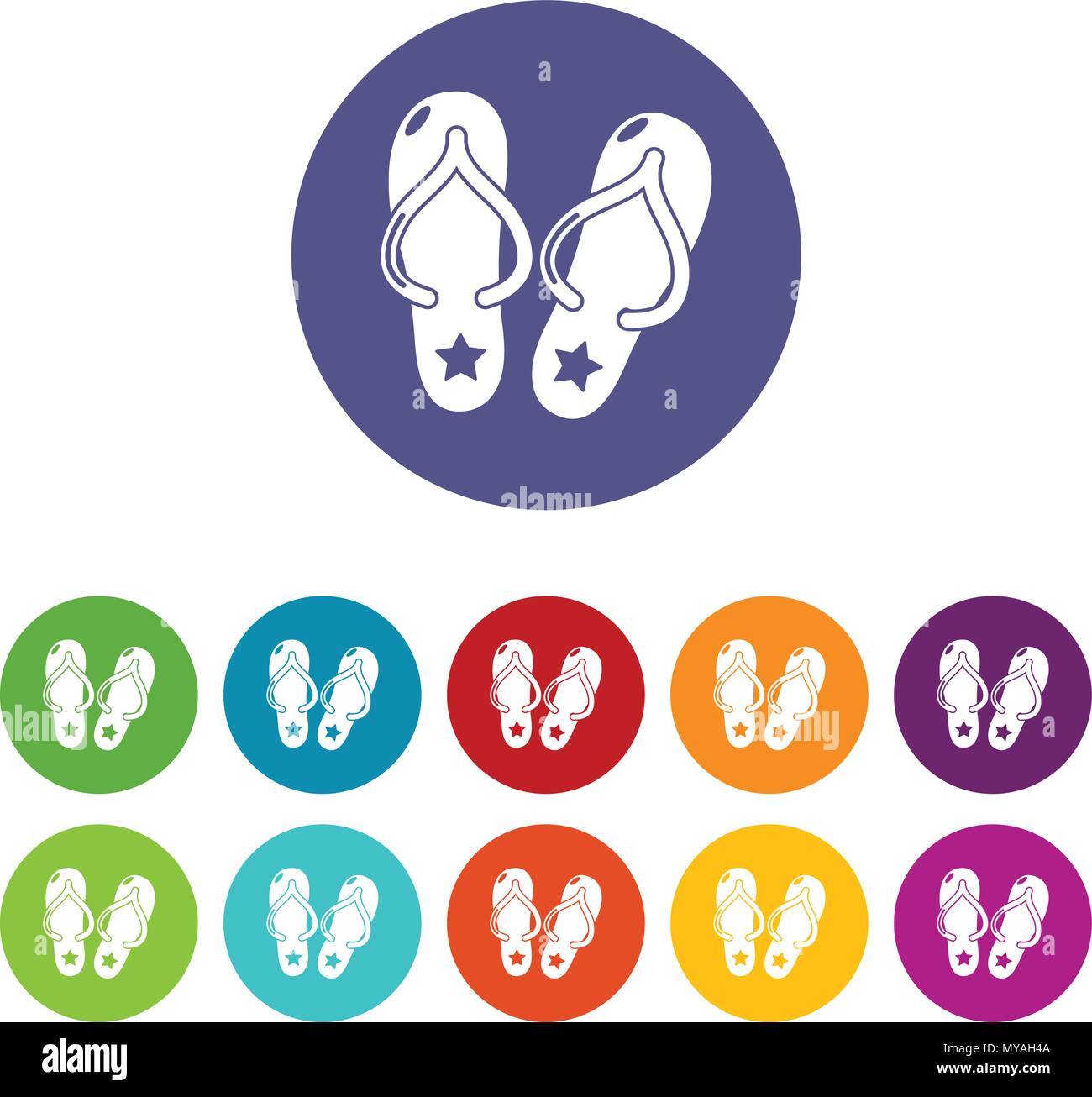 Flip flops icons set vector color Stock Vector Image & Art - Alamy