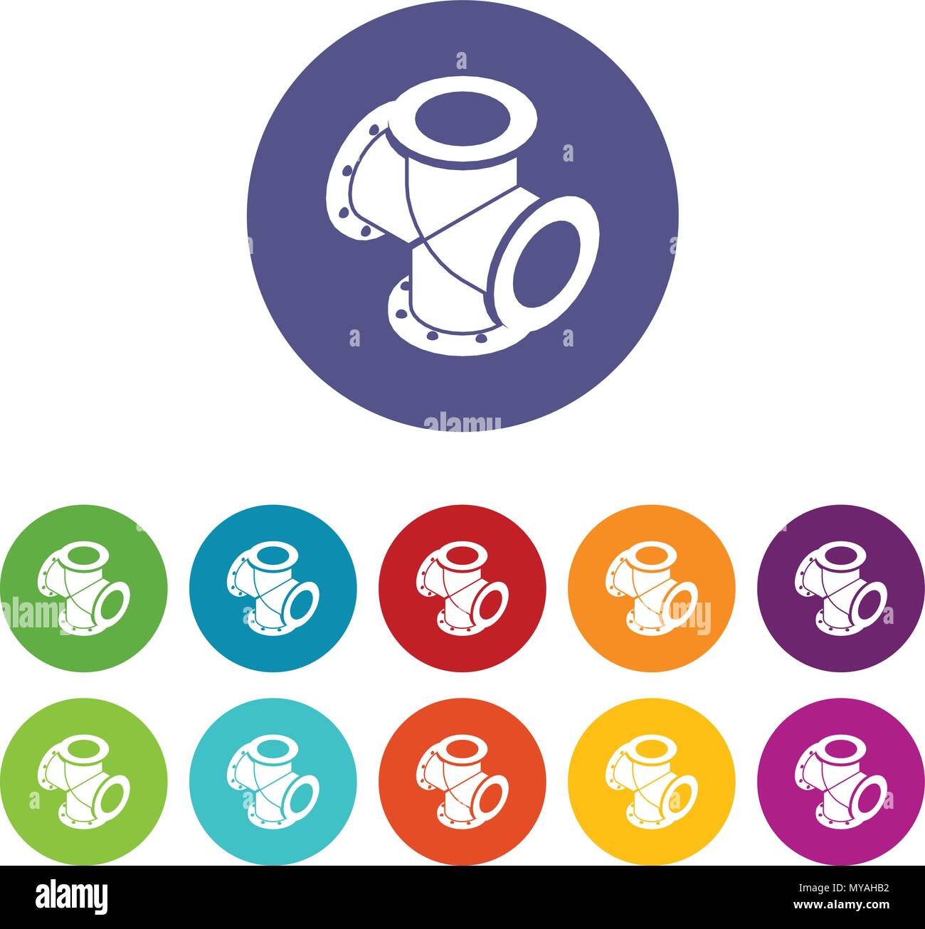 Cross pipe water icons set vector color Stock Vector Image & Art - Alamy