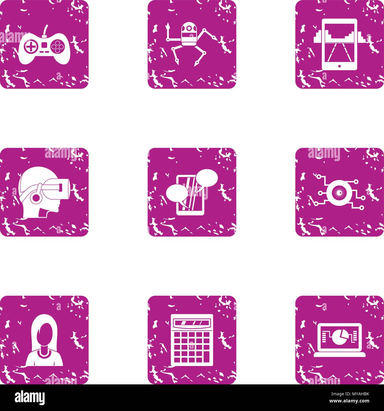 Matchup icons set, grunge style Stock Vector Image & Art - Alamy