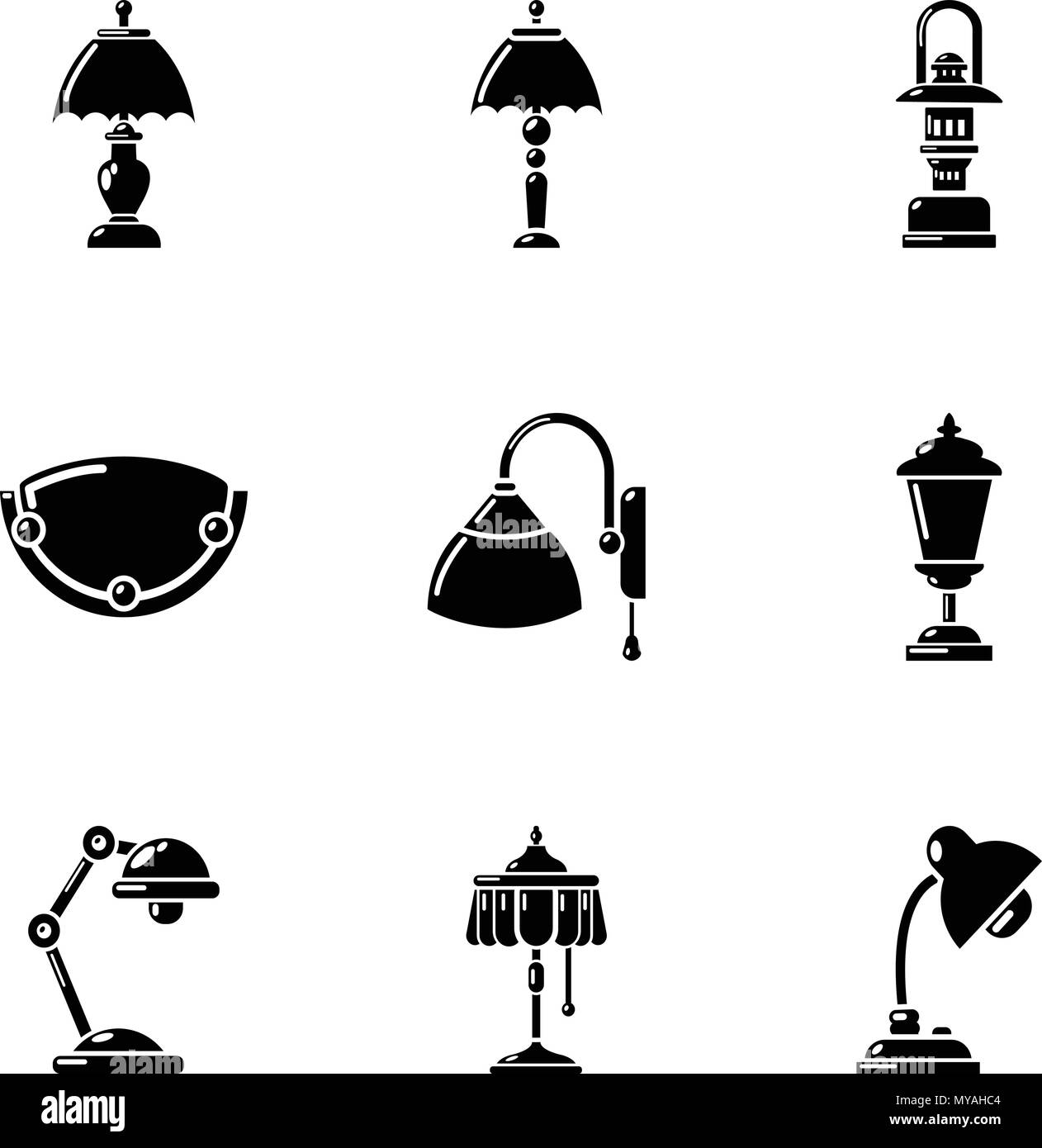 Lighting fixture icons set, simple style Stock Vector Image & Art - Alamy